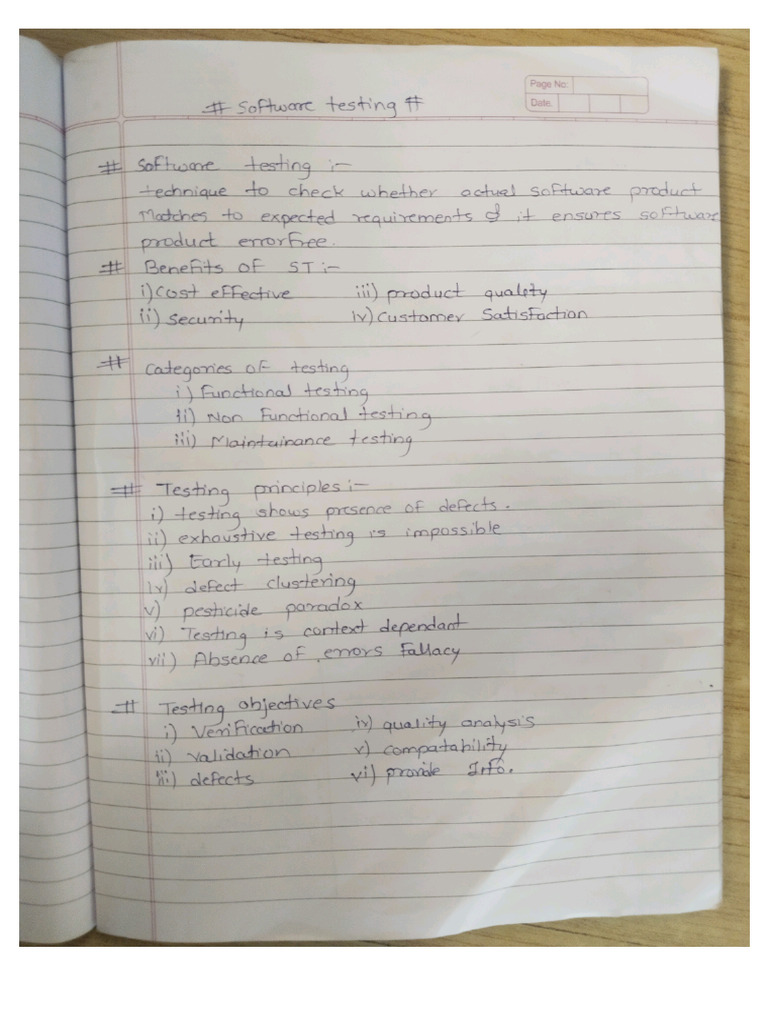 Notes Software Testing | PDF