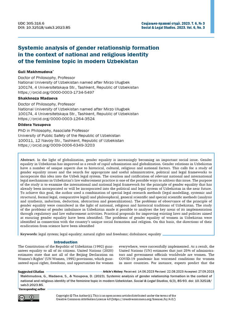 Systemic Analysis of Gender Relationship Formation | PDF | Gender ...