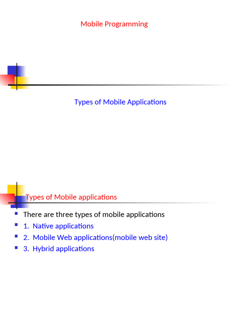 Lecture02 - Types of Mobile Applications | PDF | Mobile App | World ...