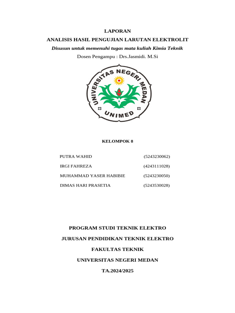 Laporan Hasil Uji Larutan Elektrolit | PDF