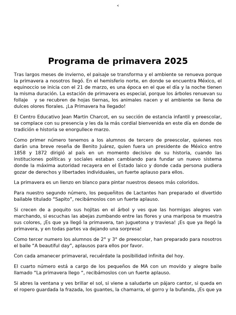 Festival Primavera 2025 | PDF