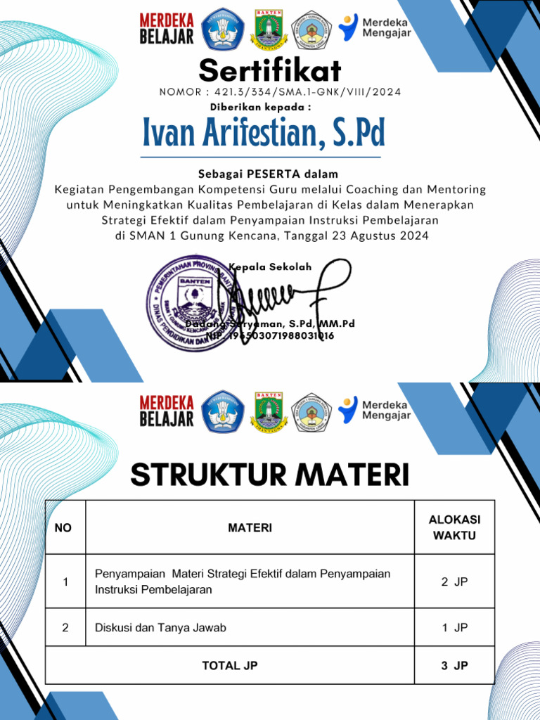 Sertifikat-2 Ivan Arifestian, S.Pd | PDF