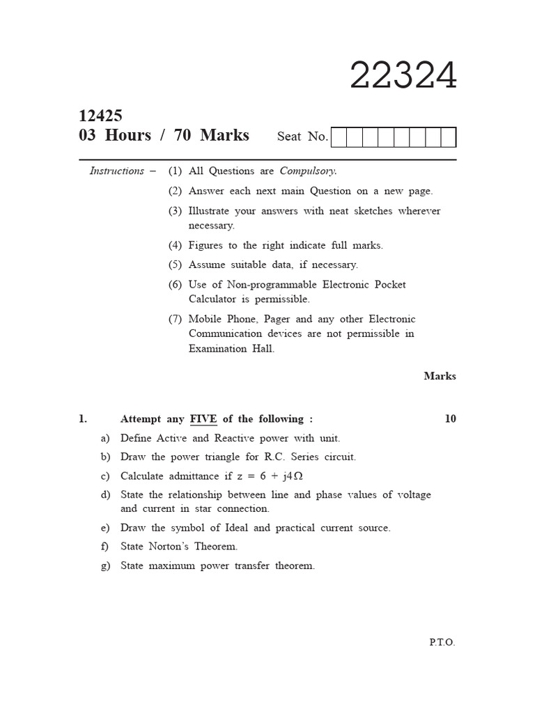 ECN Exam Paper 2024 Guidelines | PDF | Electrical Impedance ...
