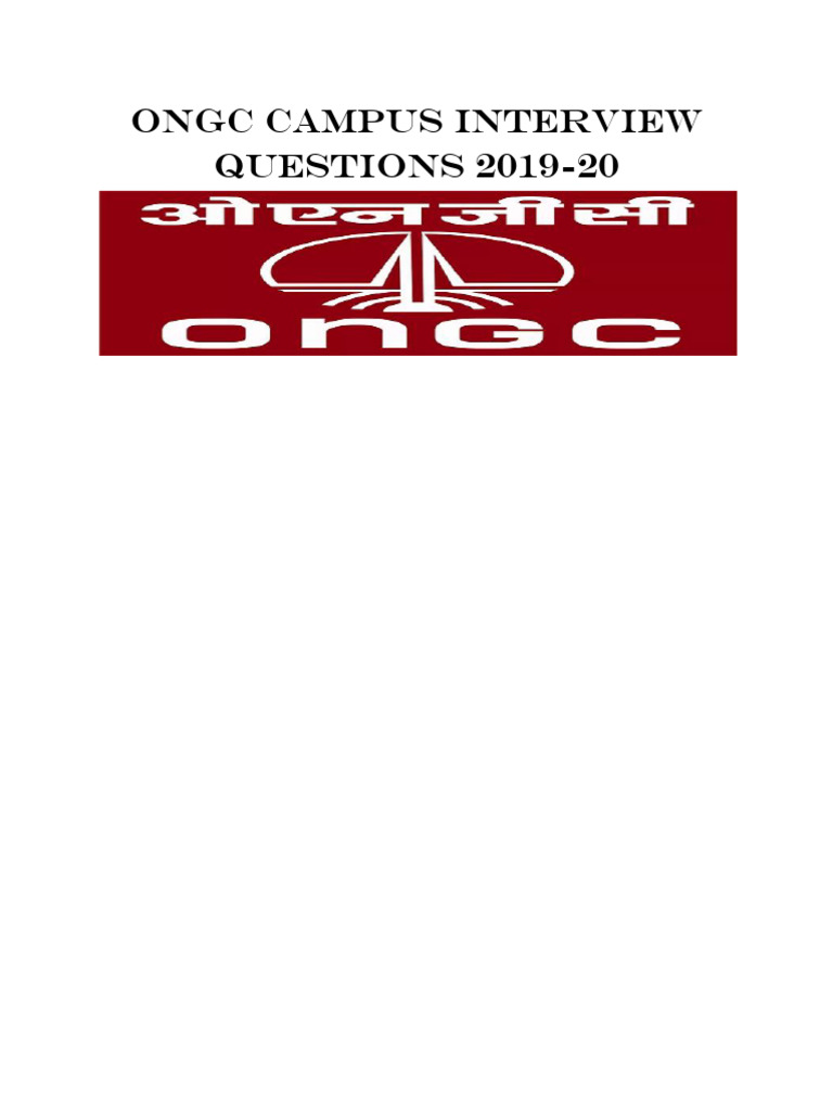 ONGC Interview Questions 2019-20 | PDF | Shoal | Petroleum Reservoir