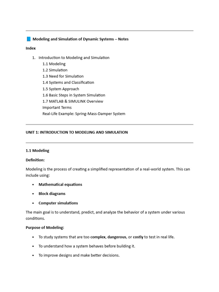 ? Modeling and Simulation of Dynamic Systems | PDF | Simulation | Damping
