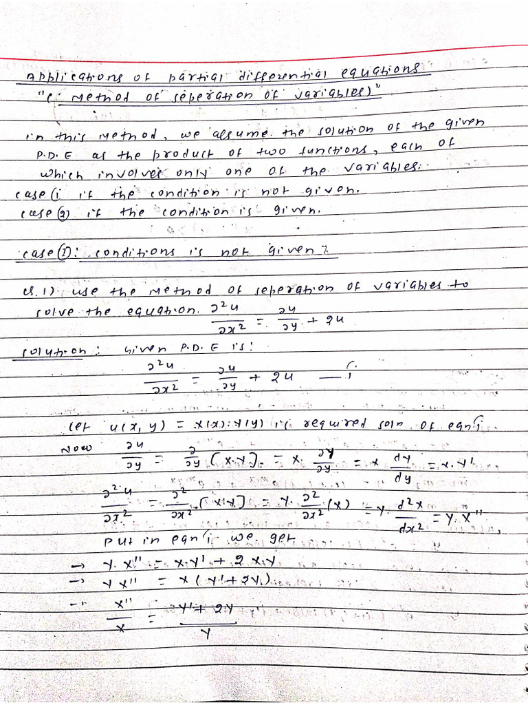 Method of Separation of Variables | PDF