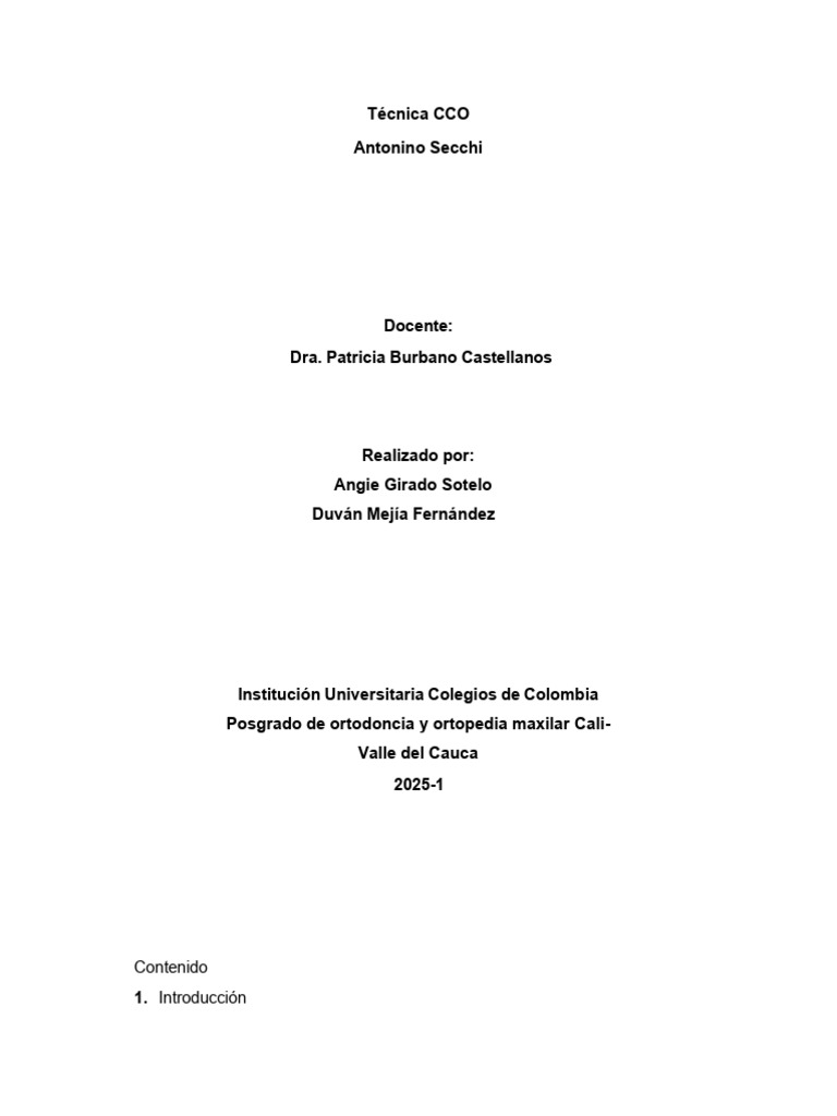CCO Antonino Secchi | PDF | Ortodoncia | Odontología