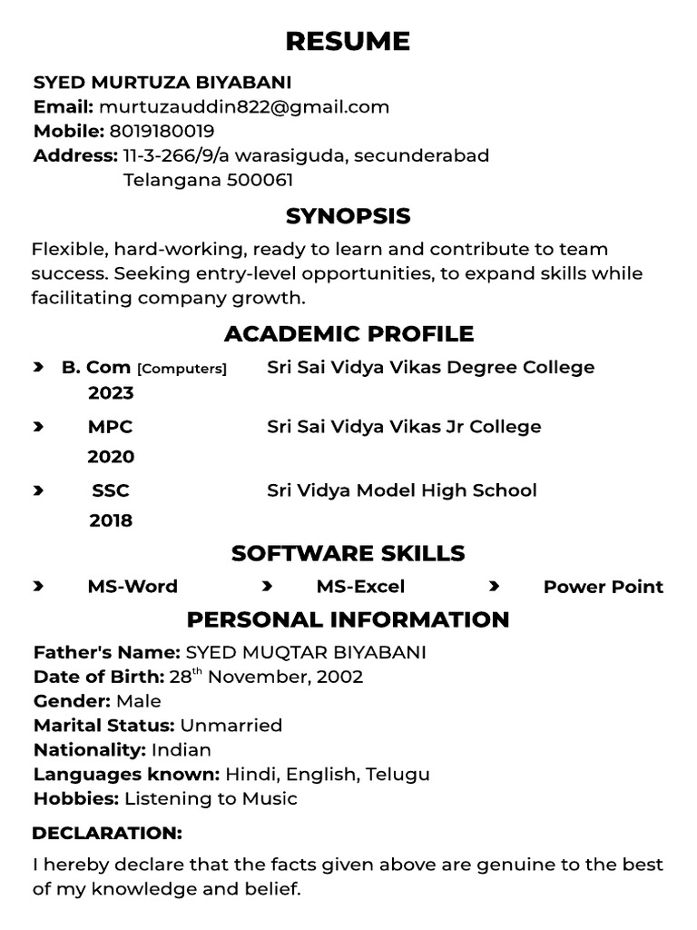 Murtuza Resume | PDF