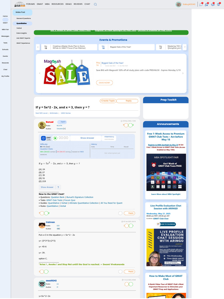 If y 5x 2 - 2x - and X 3 - Then y - Problem Solving (PS) | PDF ...