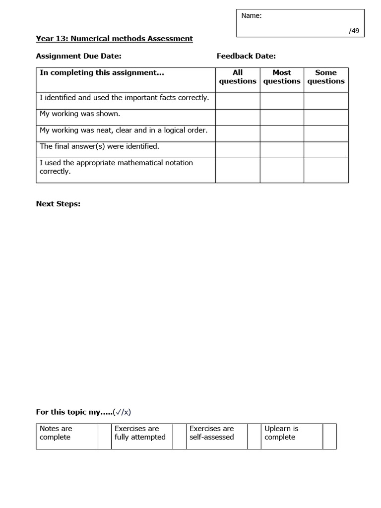 Numerical Methods Topic Assessment HW | PDF