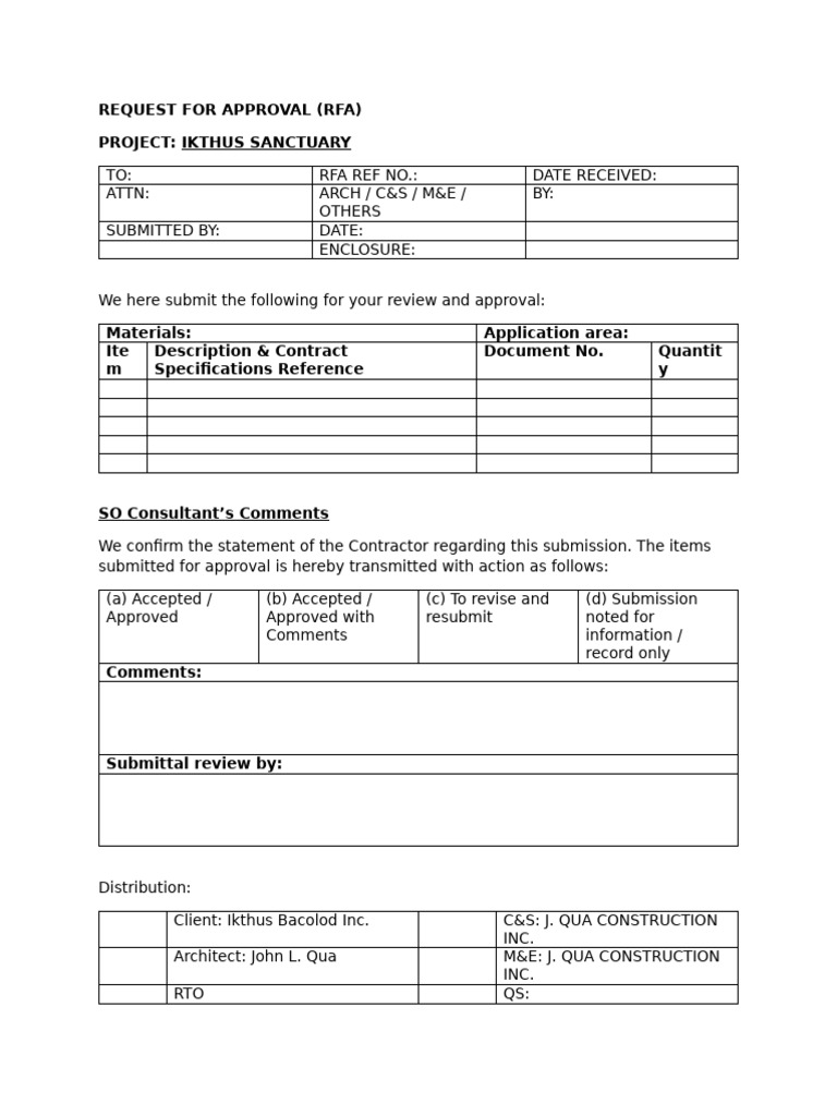 Request For Approval (Rfa) | PDF