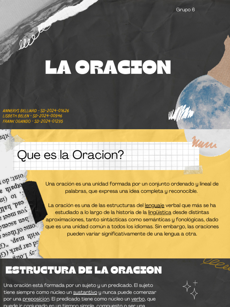 La Oración y Verbos | PDF | Verbo | Oración (Lingüística)