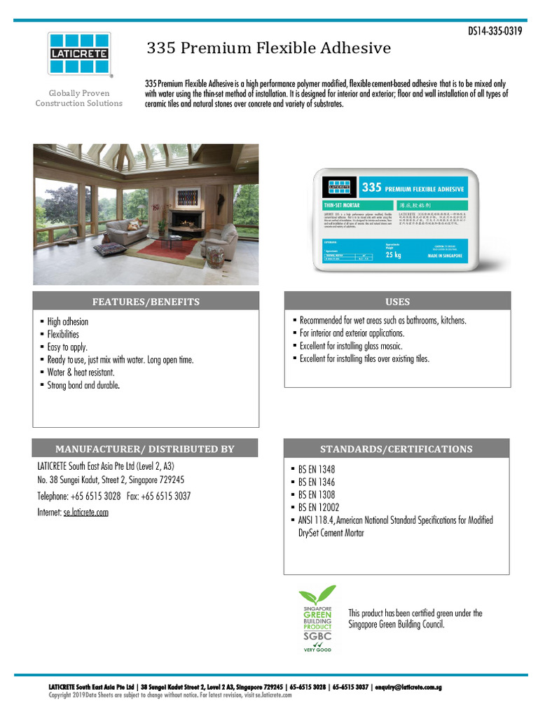 335 Premium Flexible Adhesive TDS (3) -- Approved | PDF