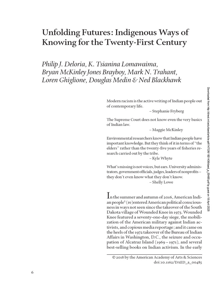 Unfolding Futures: Indigenous Ways of Knowing For The Twenty-First ...