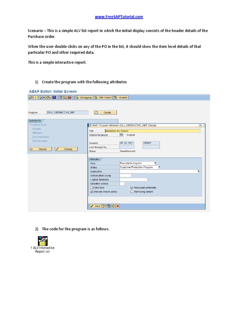1 ALV Interactive Report | PDF