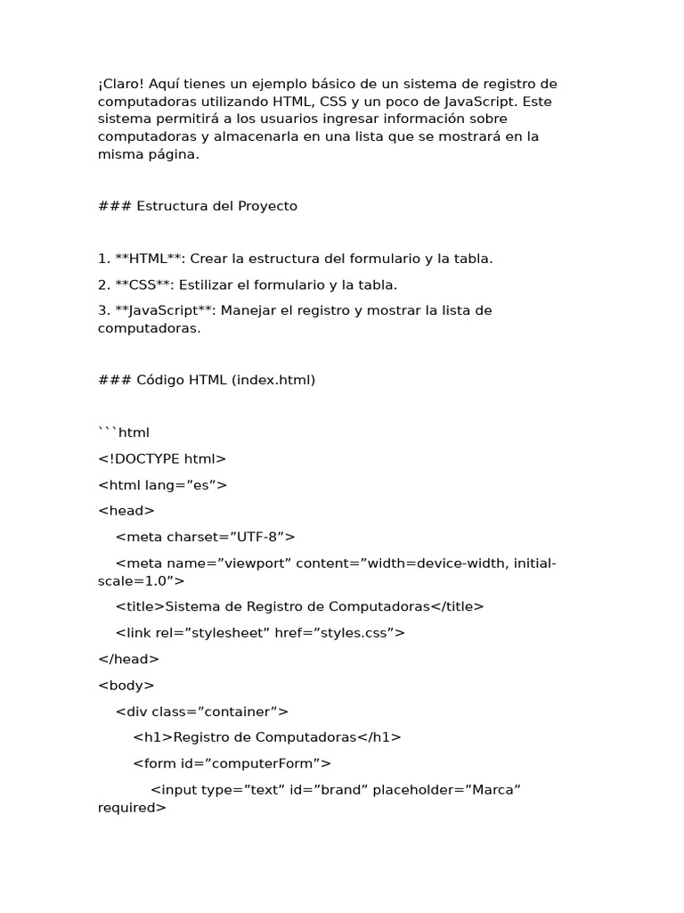 Documento | PDF | Script Java | Desarrollo web