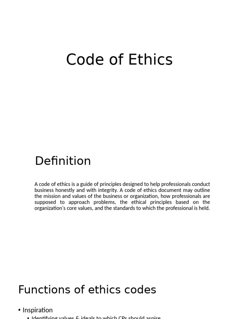 Understanding Codes of Ethics | PDF | Profession | Integrity