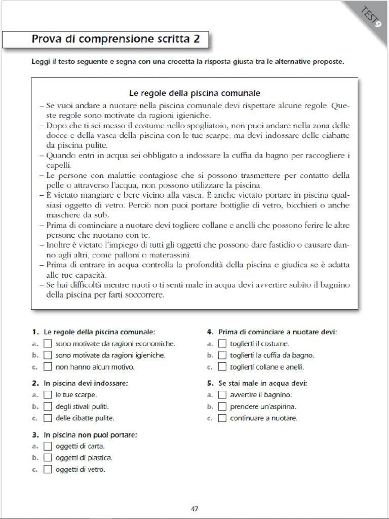 prova di comprensione 8 | PDF