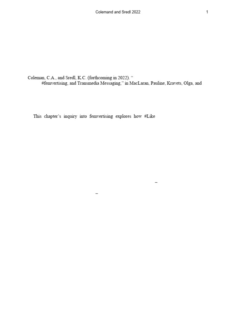 Coleman Sredl 2022 Menstruation For Web | PDF | Social Stigma | Feminism