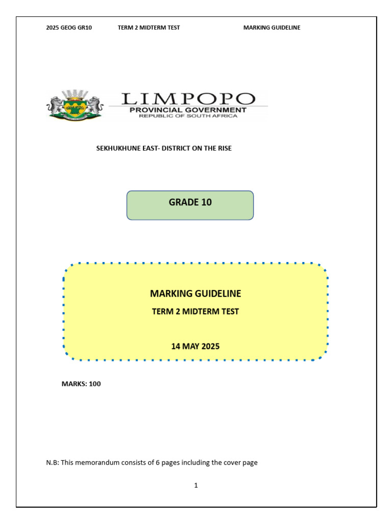 2025 Geog GR 10 MG Term 2 Midterm | PDF | Earthquakes | Rock (Geology)