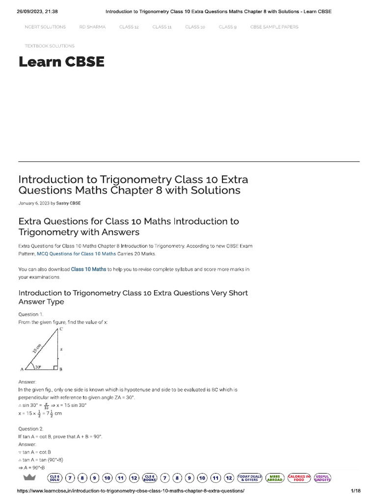 CH - Trignometric Identities | PDF