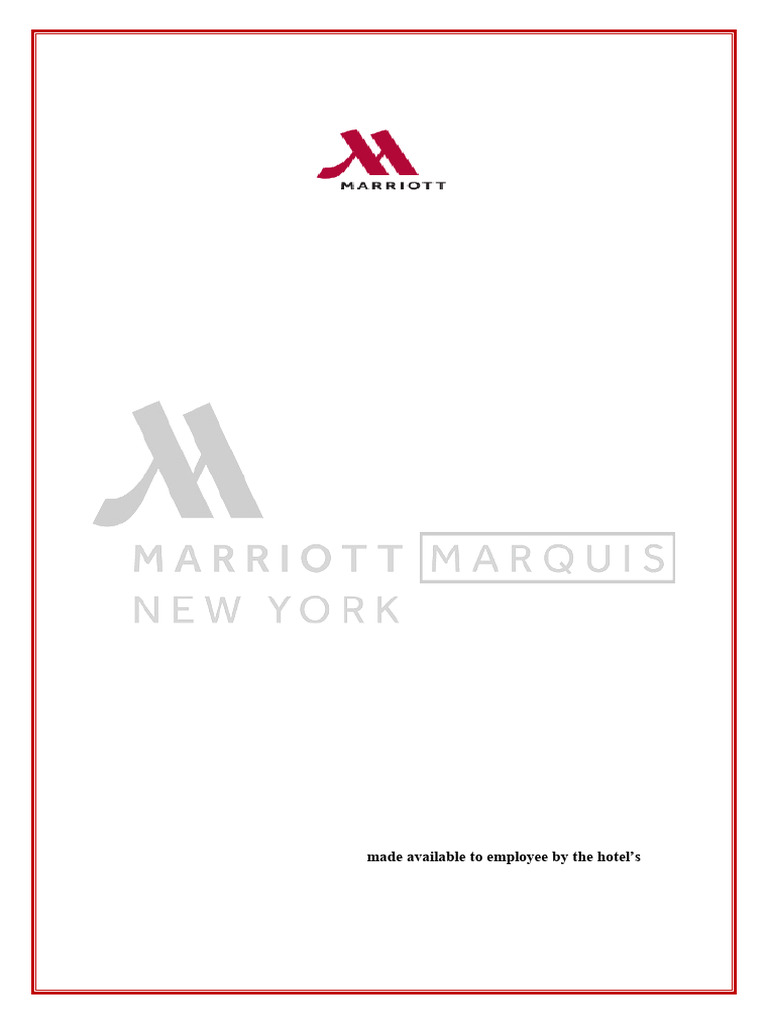 MARRIOTT MARQUIS CONTRACT OF AGREEMENT - Nandan-1 | PDF | Sick Leave ...