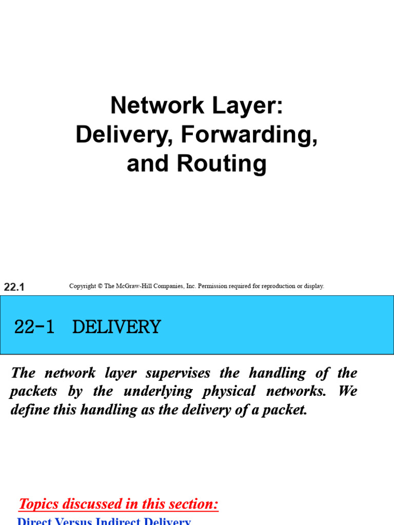 Network Layer: Delivery and Forwarding | PDF | Routing | Router (Computing)