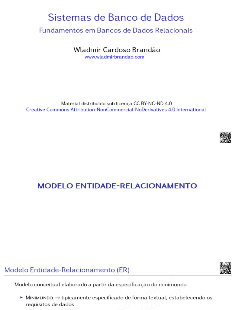 Modelo entidade relacionamento em banco de dados | PDF | Licença ...