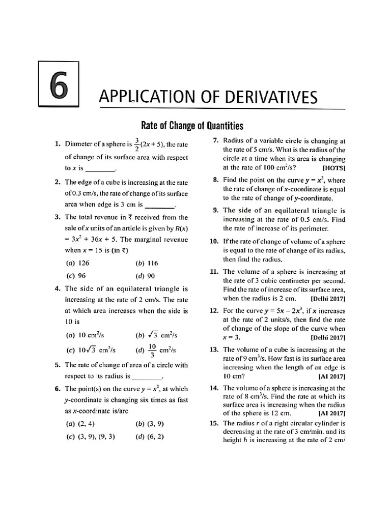 Application of Derivative - Watermarked | PDF