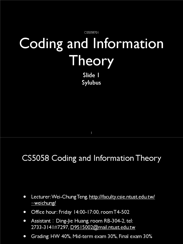 An Overview Of Coding And Information Theory Pdf Data Compression Forward Error Correction