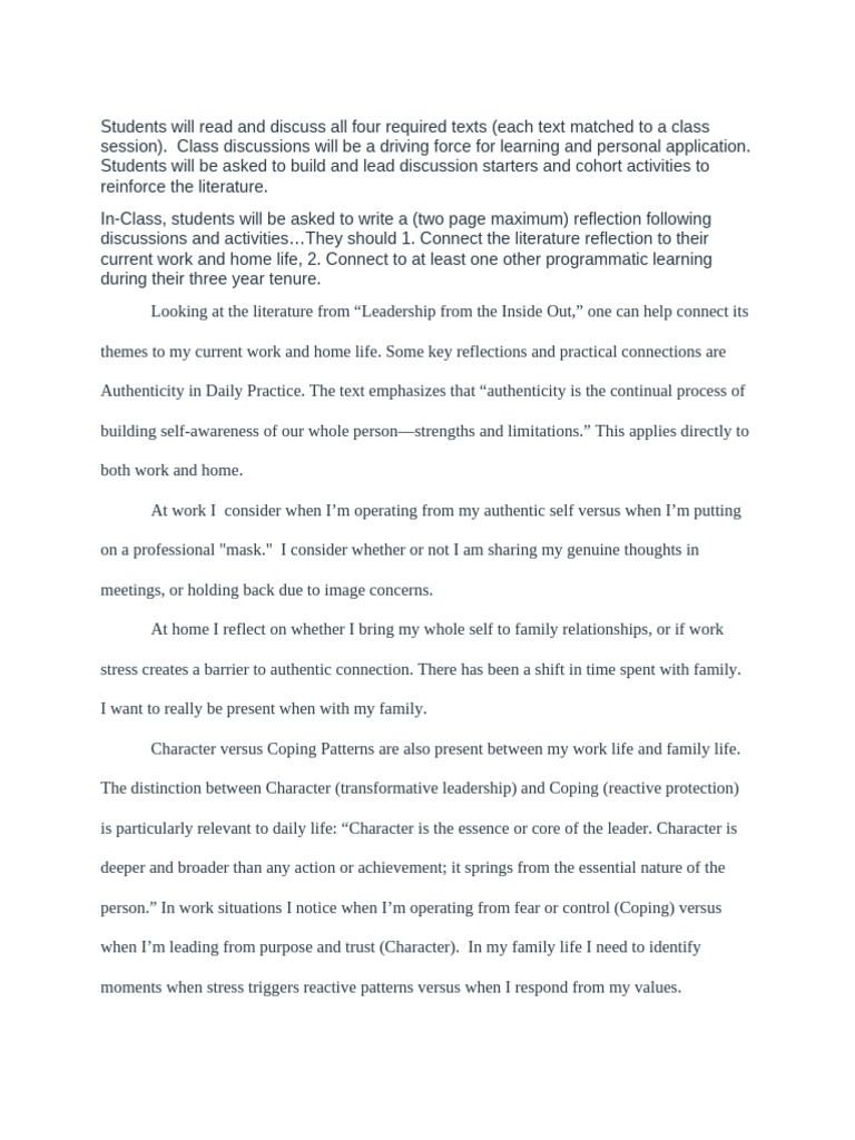 EDL 724 Inside Out Reflection | PDF | Leadership | Cognition