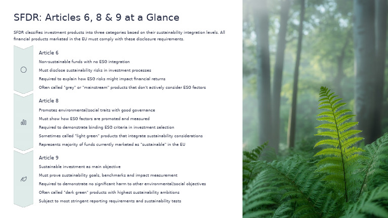SFDR Articles 6 8 and 9 at A Glance | PDF