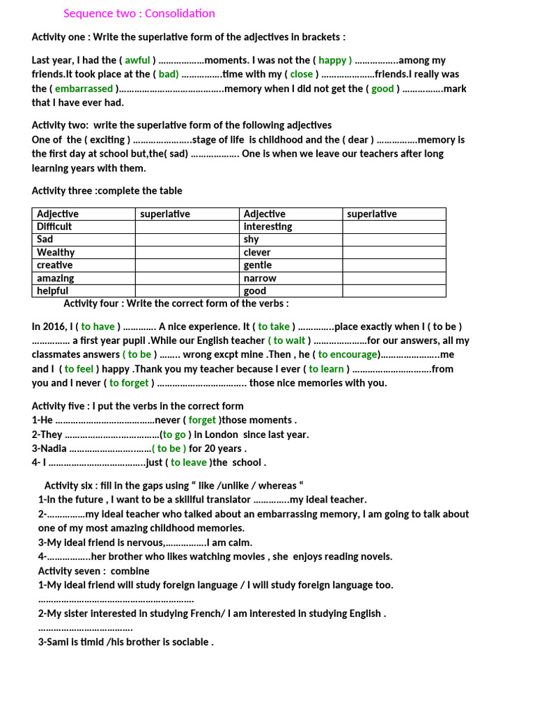 Sequence Two 4ms Consolidation (3) | PDF | Languages | Foreign Language Studies