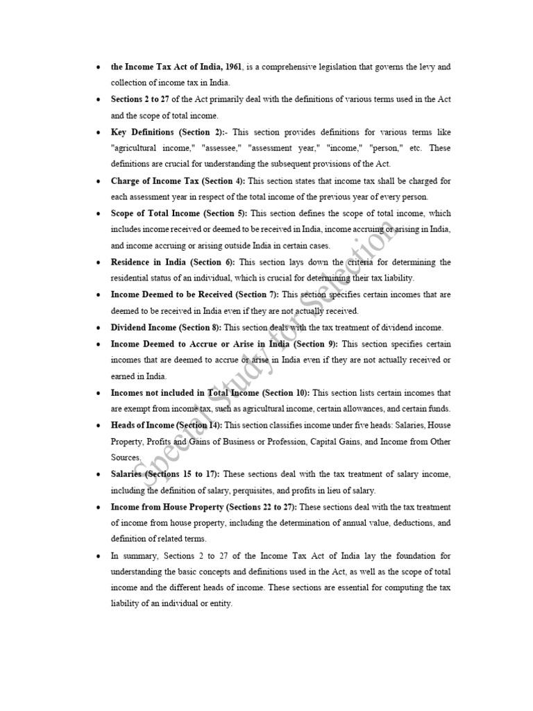 Income Tax Notes With MCQ (2) | PDF | Tax Exemption | Dividend