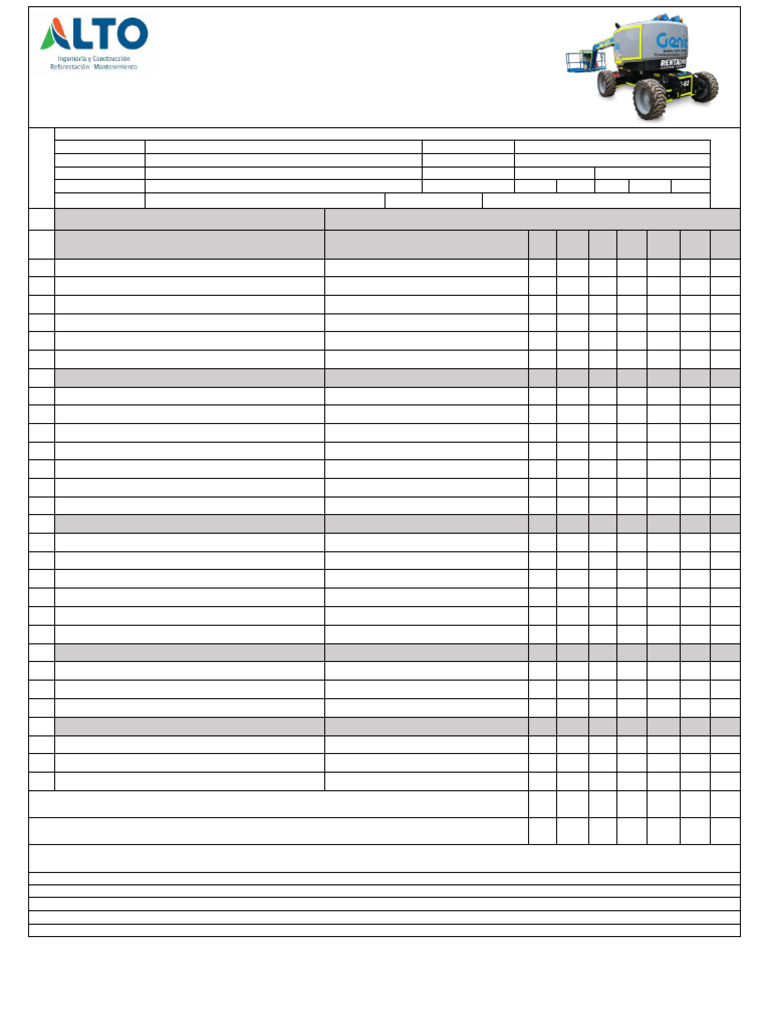 Check List Plataforma Telescopica | PDF