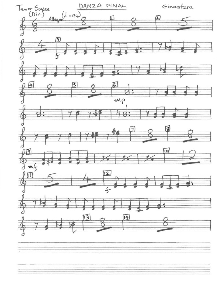 Danza Final - Tenor Saxes | PDF