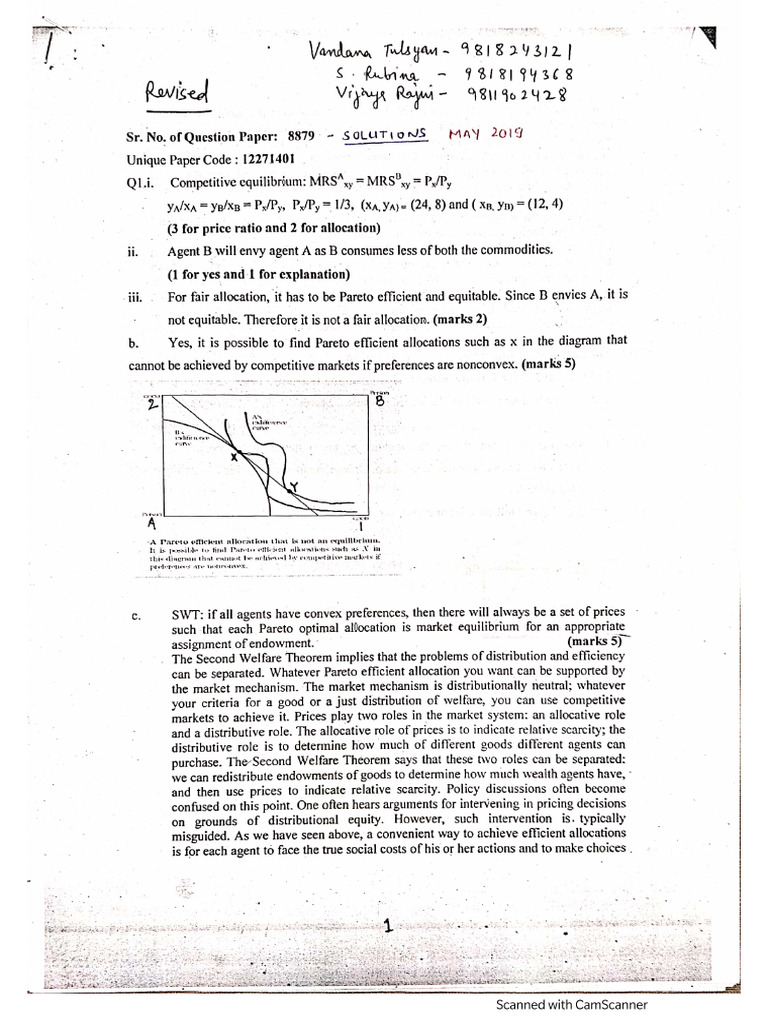 Micro - II 2019 Solutions | PDF