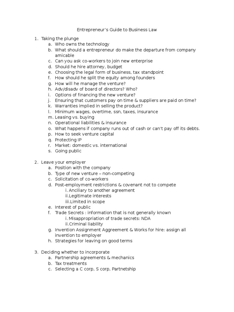 Entrepreneur's Business Law Guide | PDF | Tort | Bankruptcy
