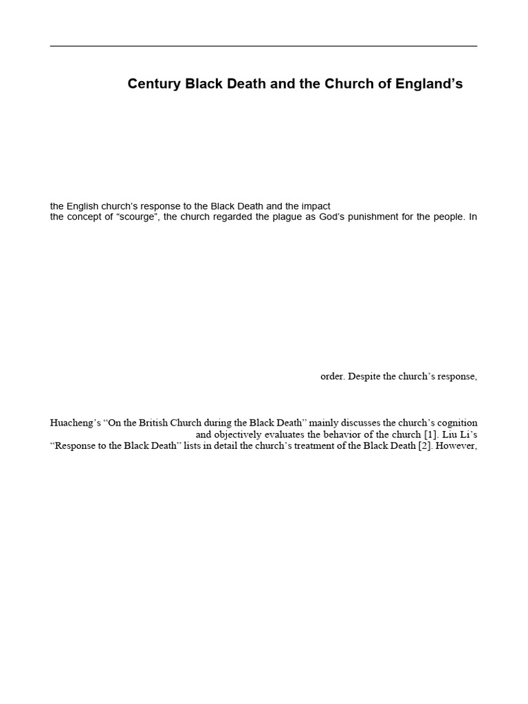 Church of England's Response to Black Death | PDF | Black Death | Death