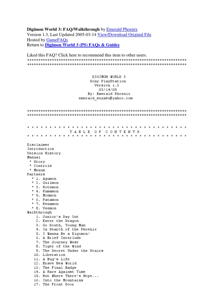 Digimon World 3 | PDF | Strategy Guide | Leisure