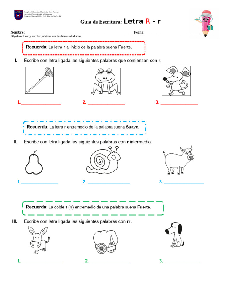 Guía Letra R Sonidos | PDF