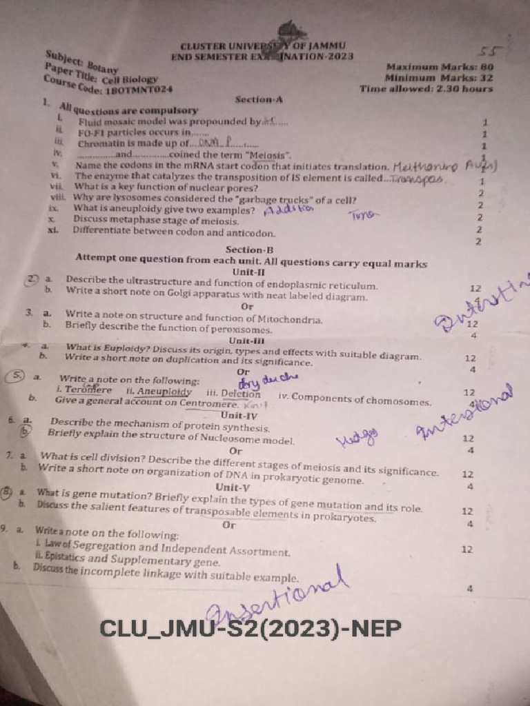 Botany Minor Clu_jmu s2(2023) Nep | PDF