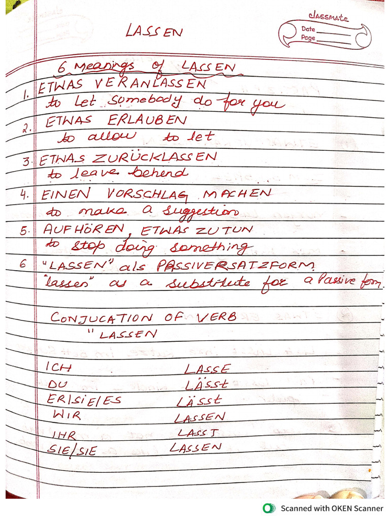 Verb Lassen b1 | PDF