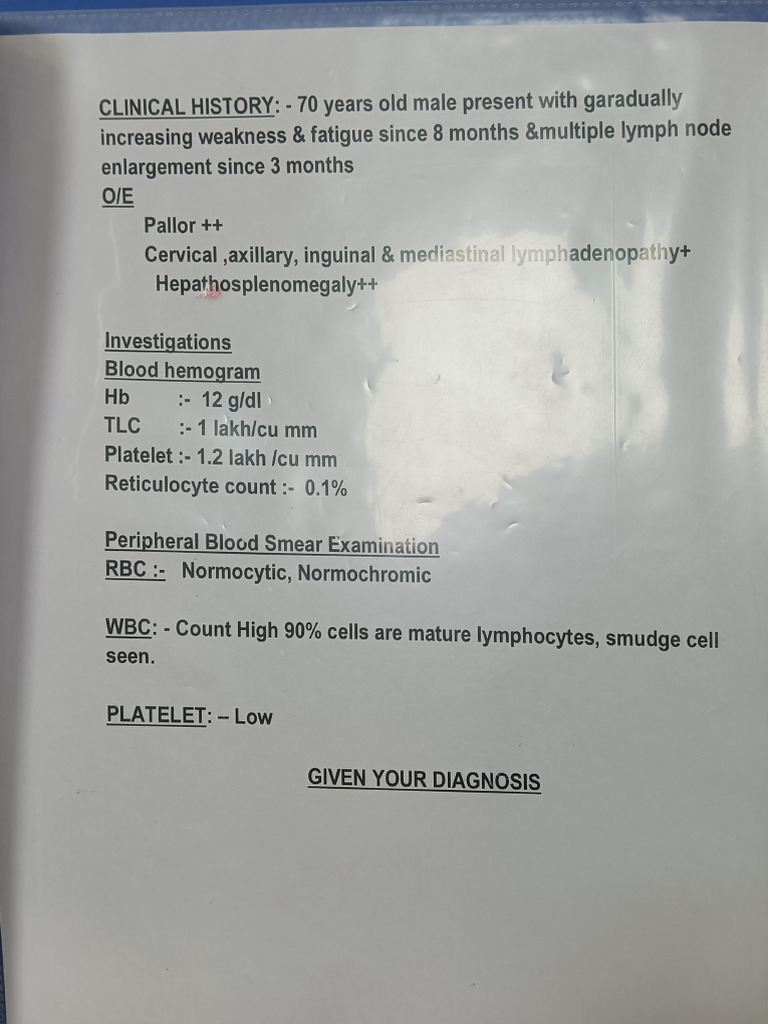 Patho Clinical Case | PDF | White Blood Cell | Red Blood Cell
