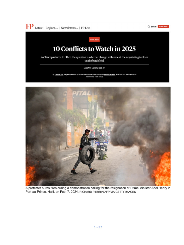 Global Turmoil and Trump's Impact 2025 | PDF | Gaza Strip | Hezbollah