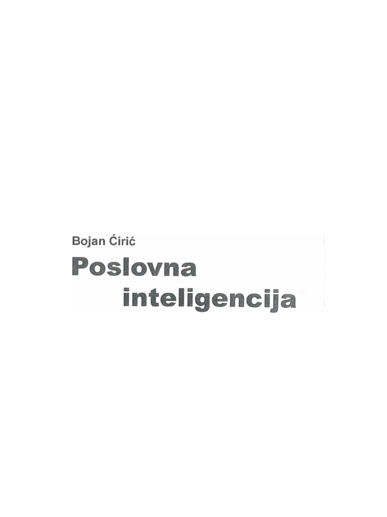 Poslovna Inteligencija Bojan Ciric | PDF