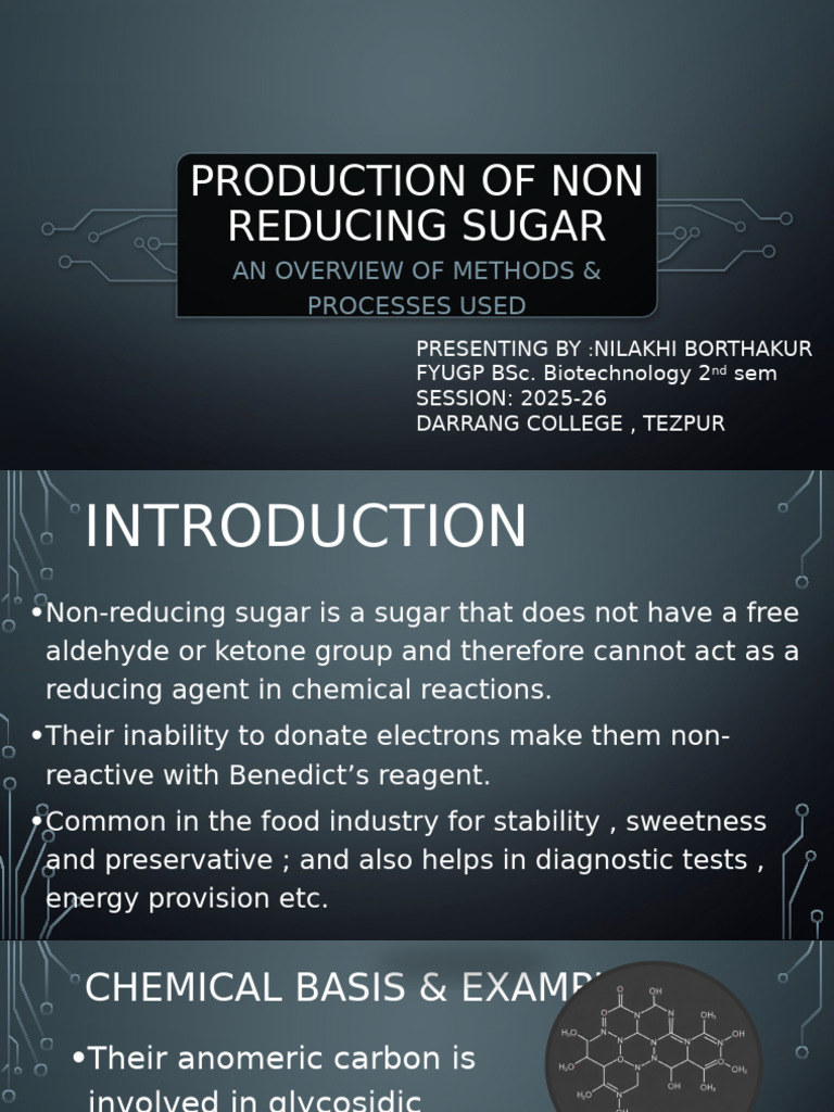 Production of Non Reducing Sugar | PDF | Sucrose | Sugar