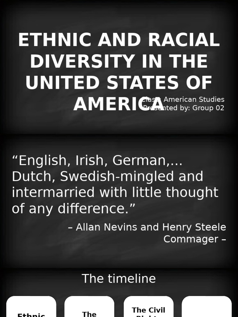 Ethnic and Racial Diversity in The United States of America | PDF ...