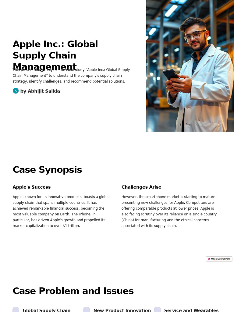 Apple Inc Global Supply Chain Management | PDF | Supply Chain | Apple Inc.