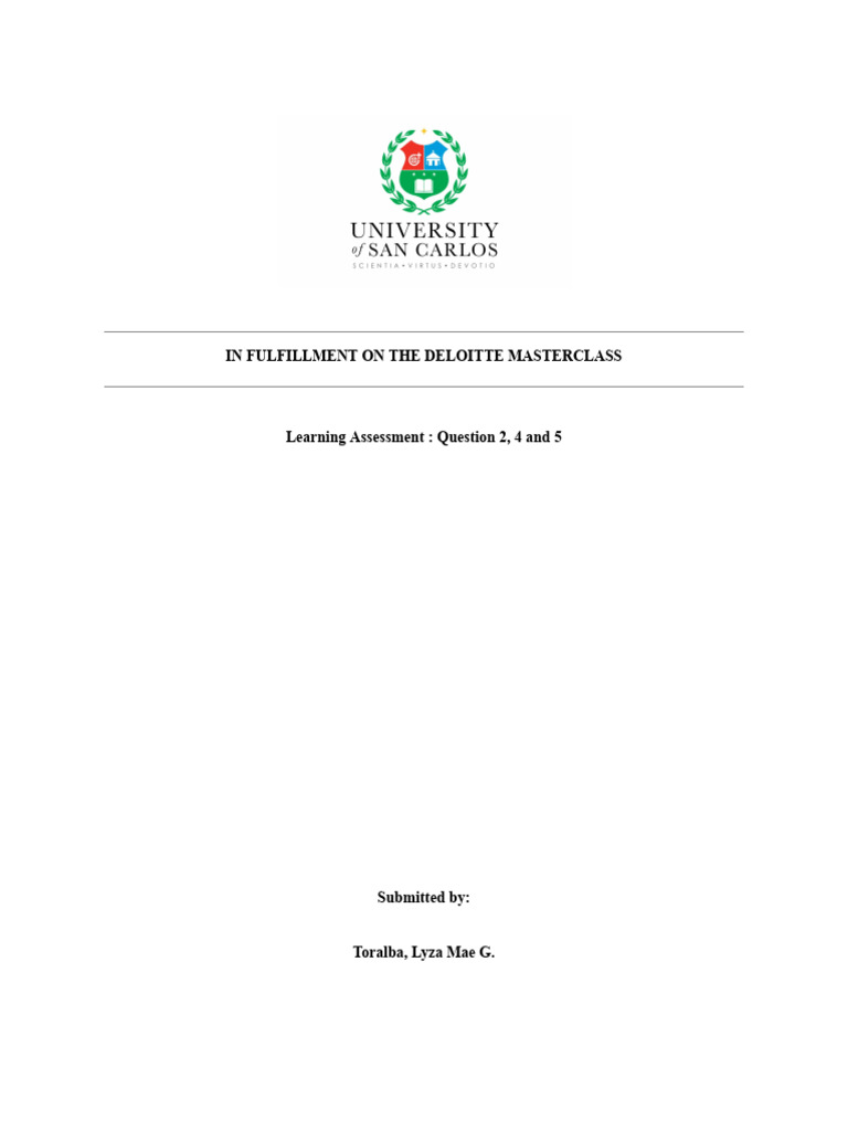 Deloitte Master Class Learning Assessment | PDF | Artificial ...